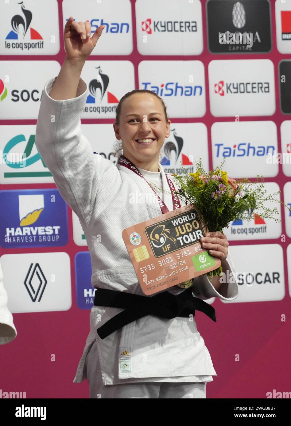 Margaux Pinot of France Bronze medal, Women's -70 Kg during the Paris ...