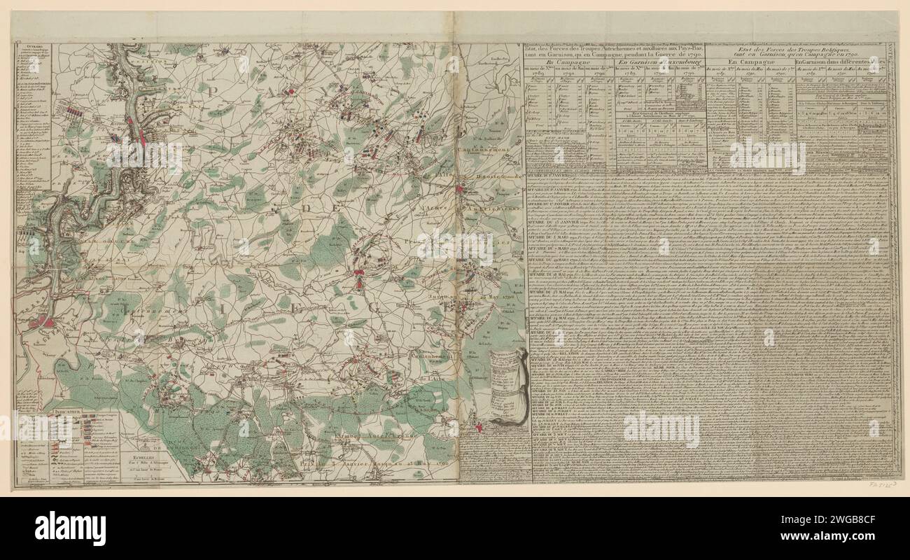 Map of the battlefield in the province of Namur, 1790, Jean-Baptiste de ...