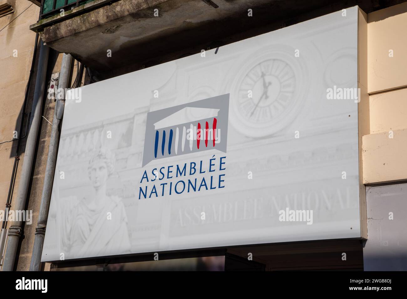 Paris , France - 02 01 2024 : Assemblee Nationale logo text France and ...