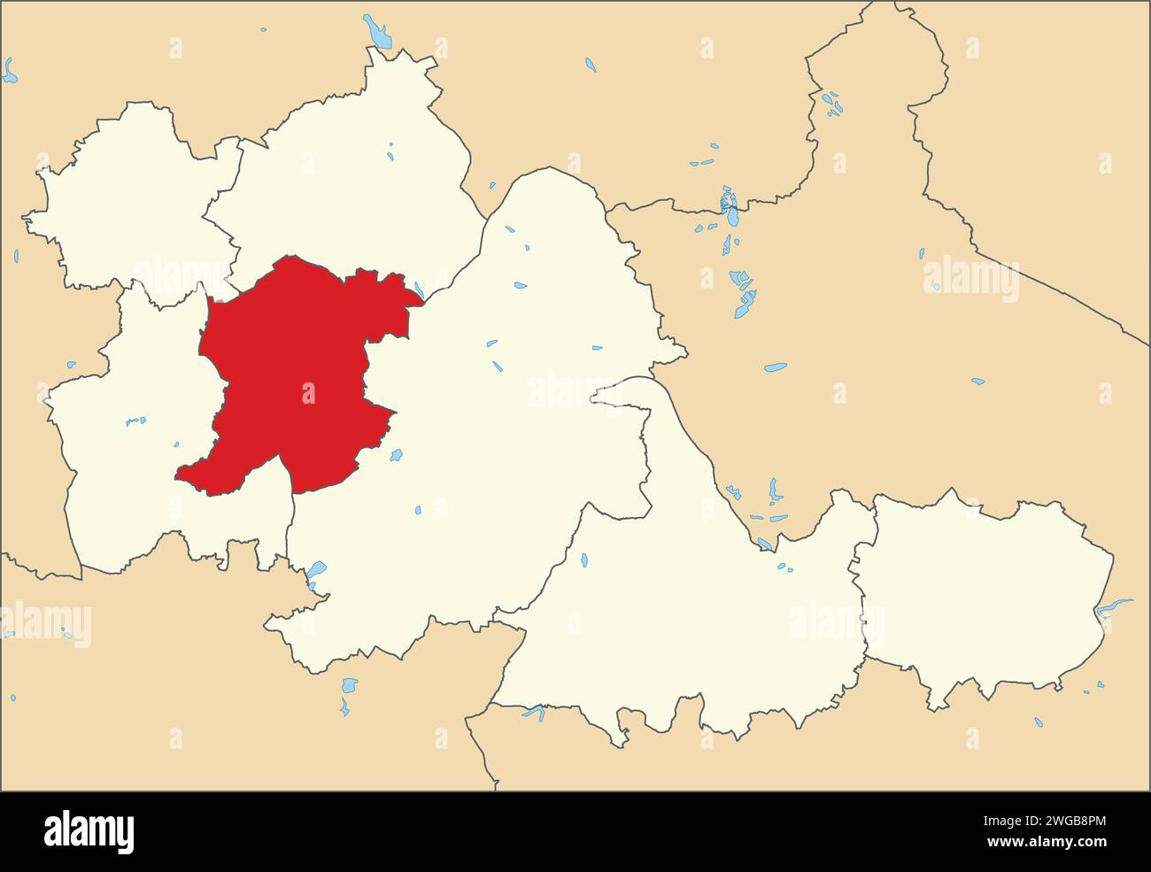 Red location map of the METROPOLITAN BOROUGH OF SANDWELL, WEST MIDLANDS ...
