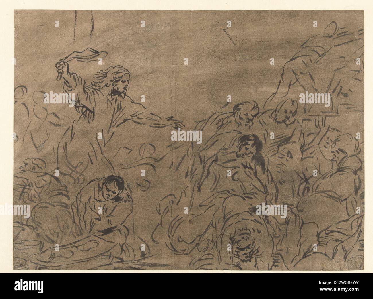 Christ drives the traders, Leonaert Bramer, 1606 - 1674 drawing ...