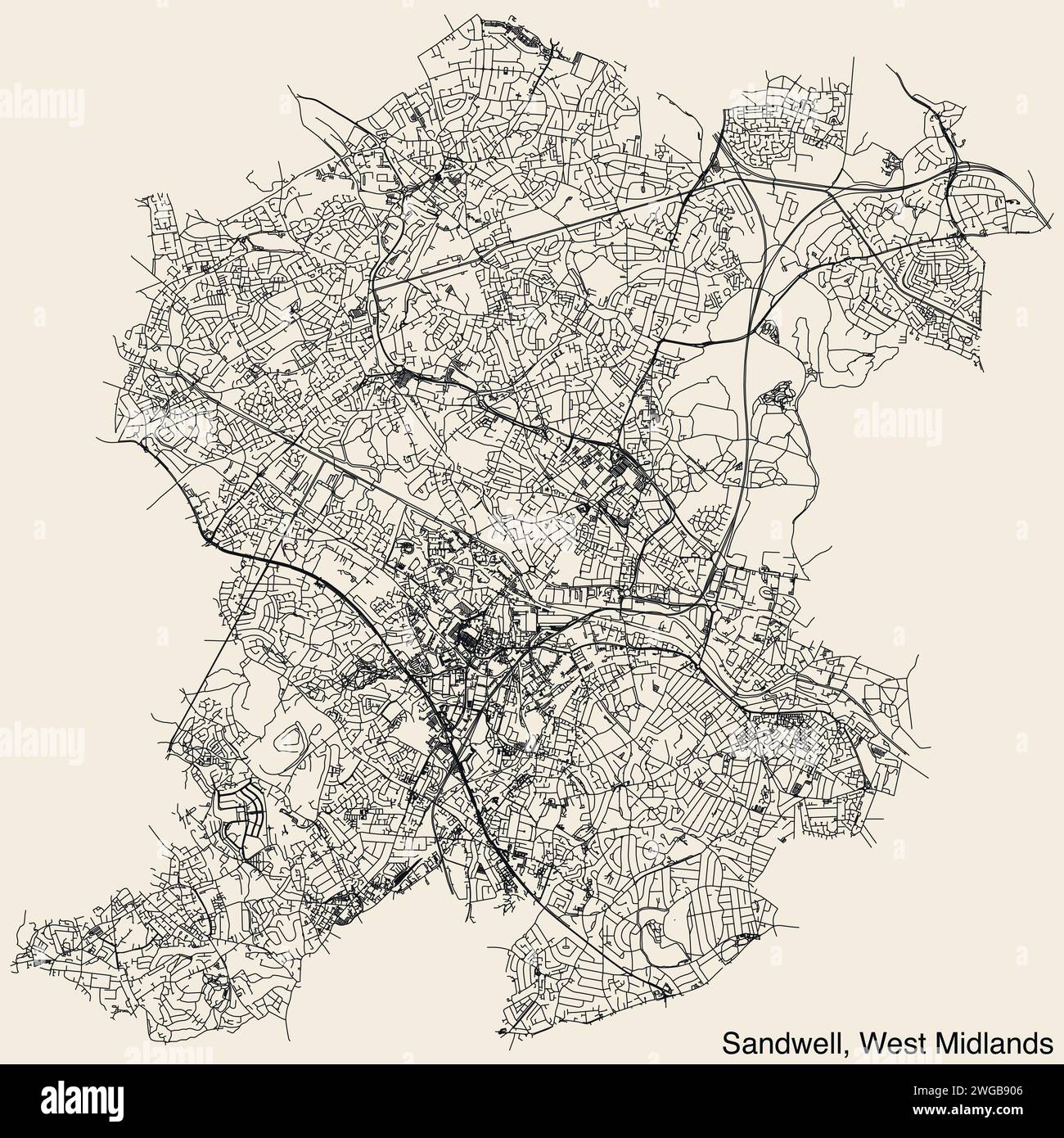 Sandwell vector outline map hi-res stock photography and images - Alamy