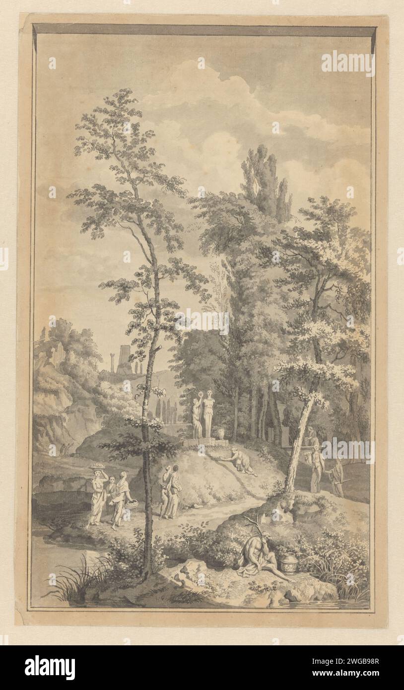 Arcadian landscape with sacrificial women, anonymous, 1700 - 1800 ...