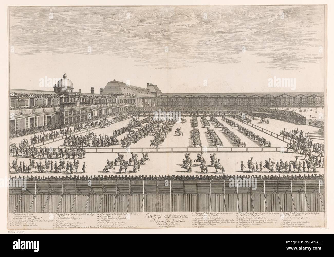 Tournament with Louis XIV on the ring stitches, Israel Silvestre, 1662 ...