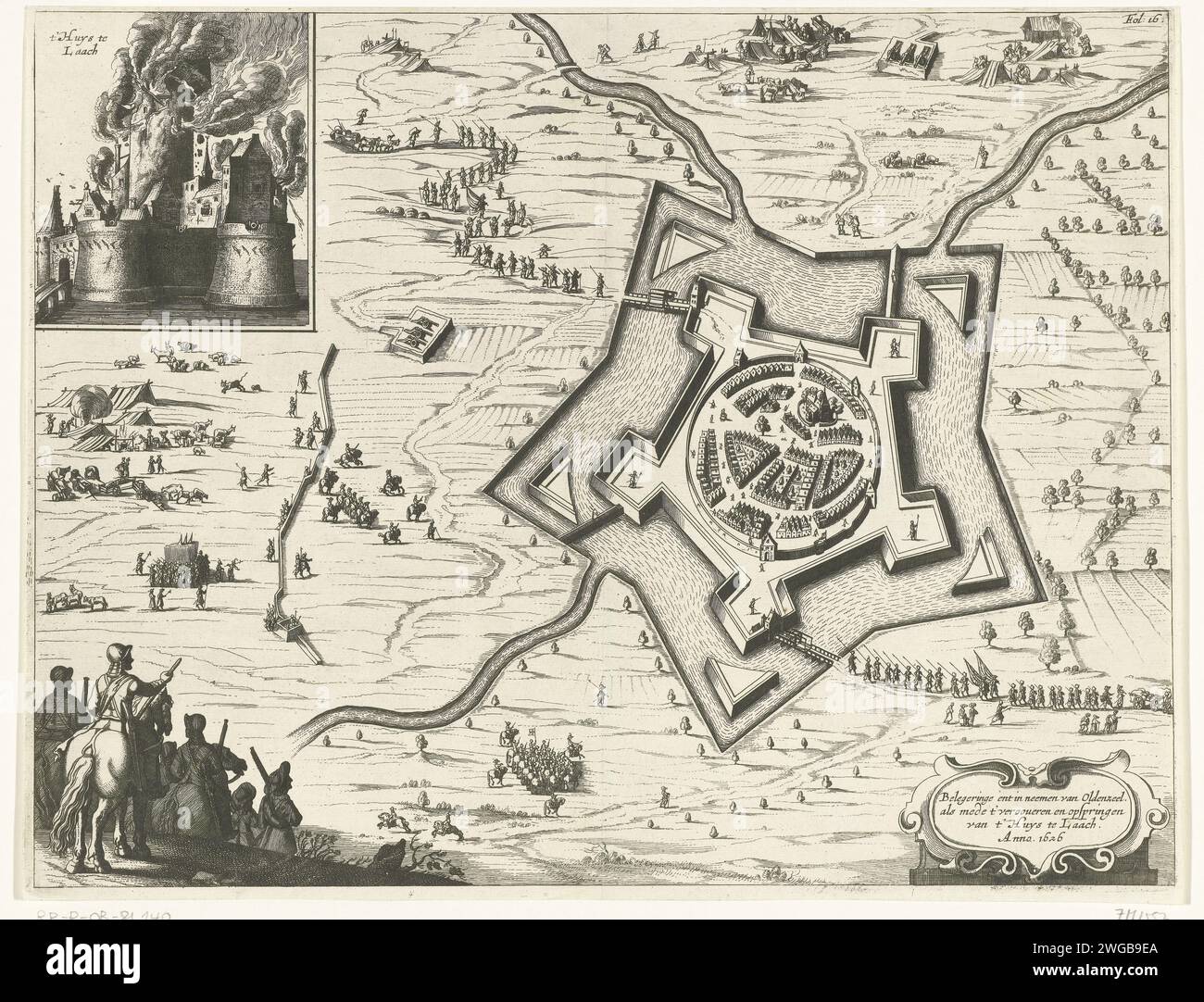 Siege and intake of Oldenzaal, 1626, 1651 print The siege and the ...