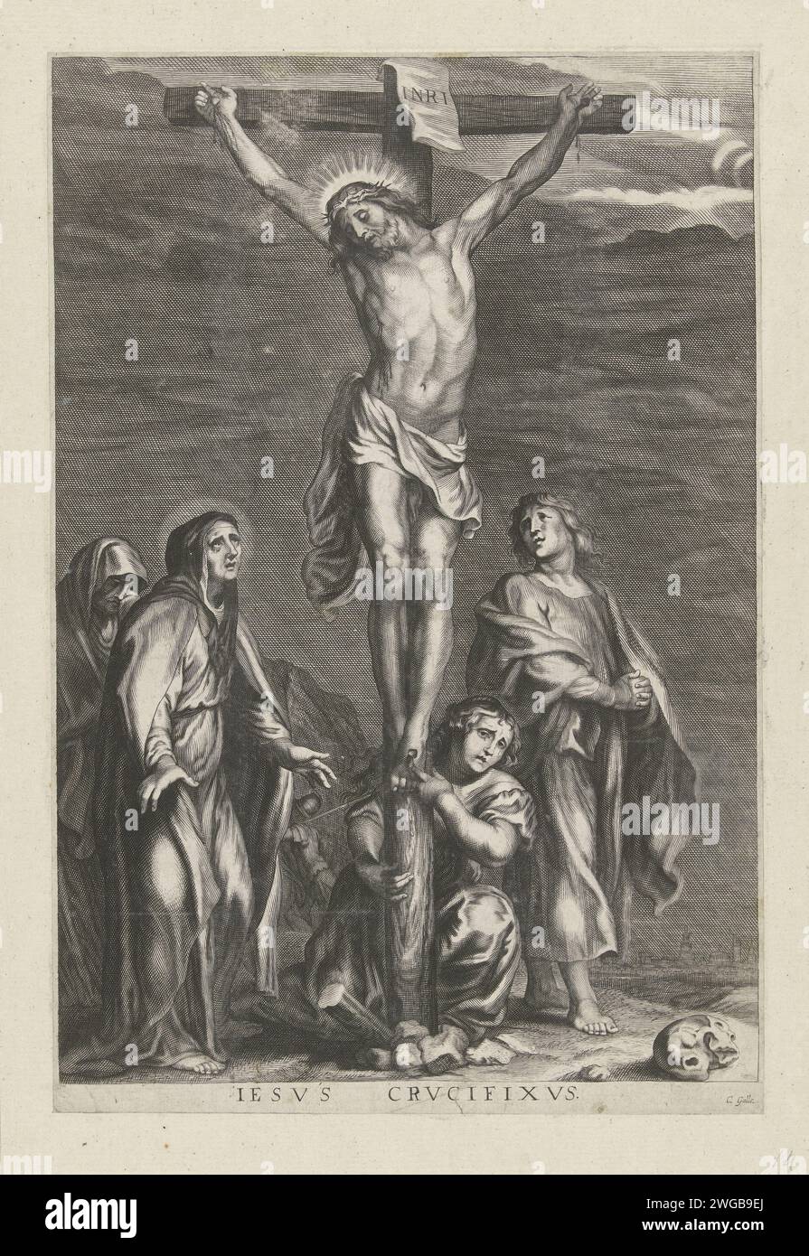 Christ on the Cross, Anonymous, After Cornelis Galle (II), After Abraham van Diepenbeeck, After ...