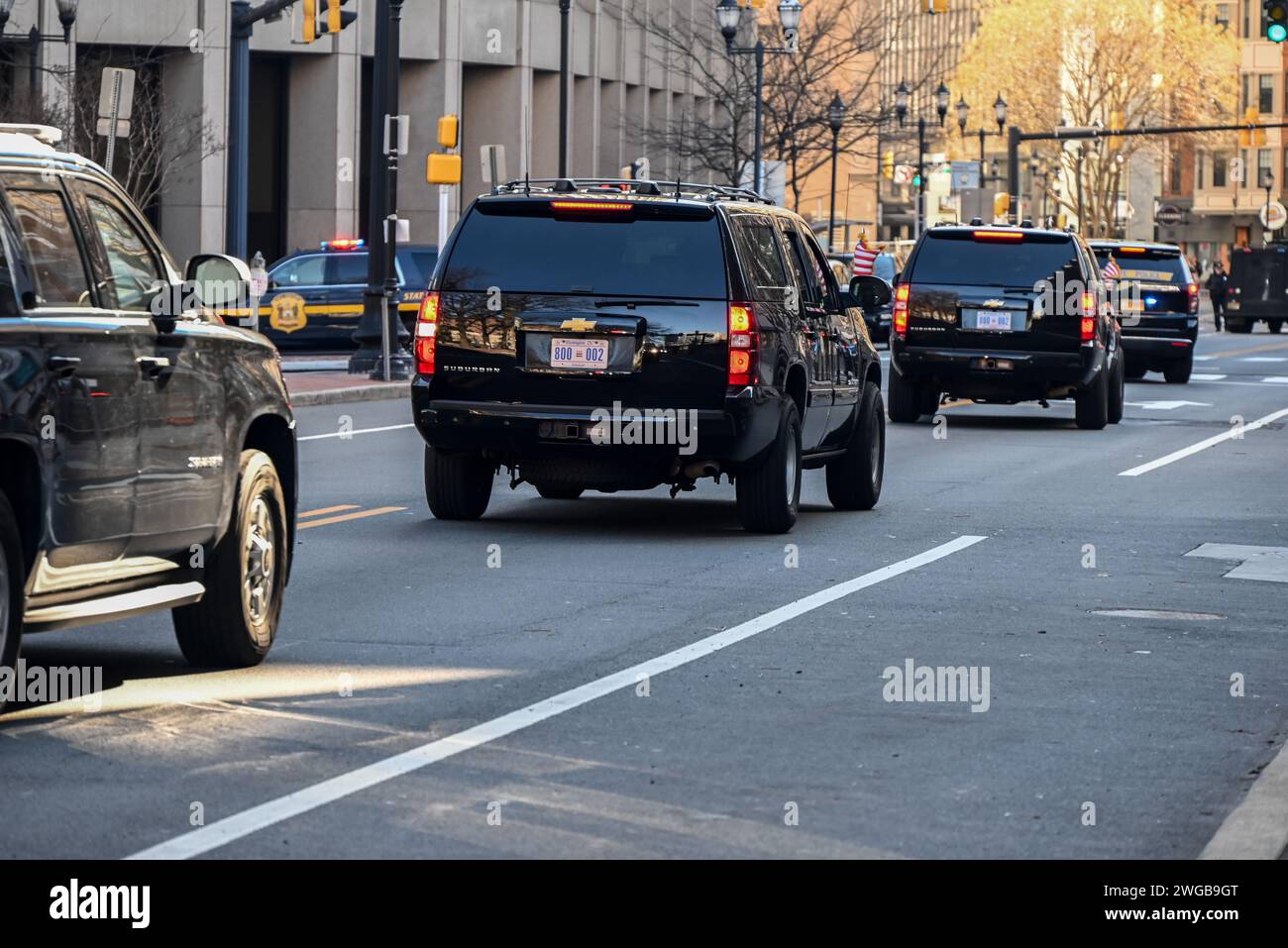 Vice President of the United States Kamala Harris motorcade arrives at ...
