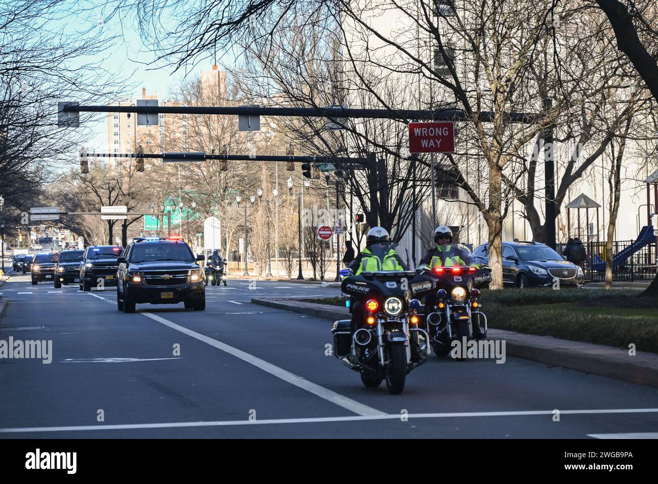 Vice President of the United States Kamala Harris motorcade arrives at ...
