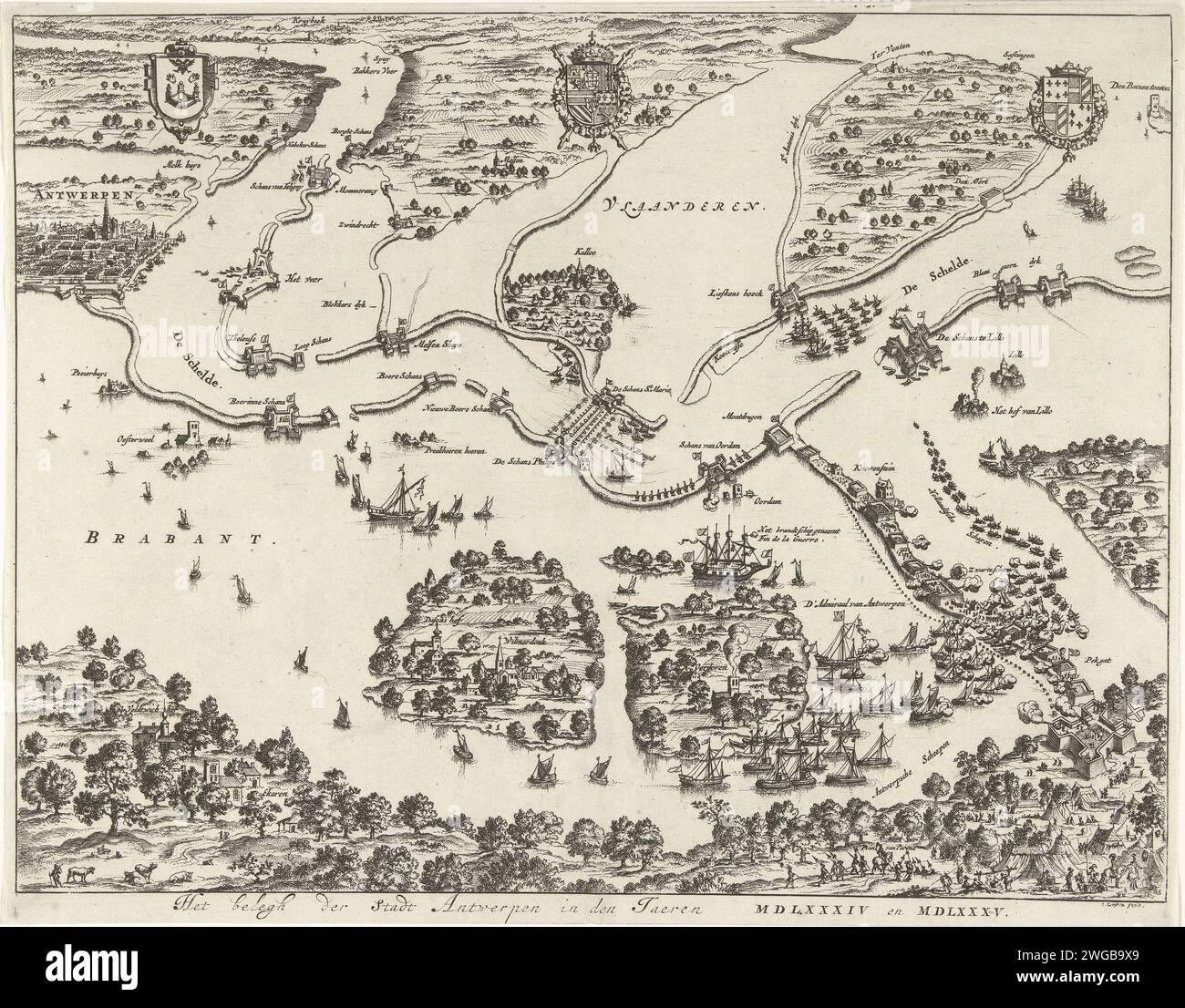 Siege of Antwerp in the years 1584 and 1585, 1680 - 1684 print Siege of ...