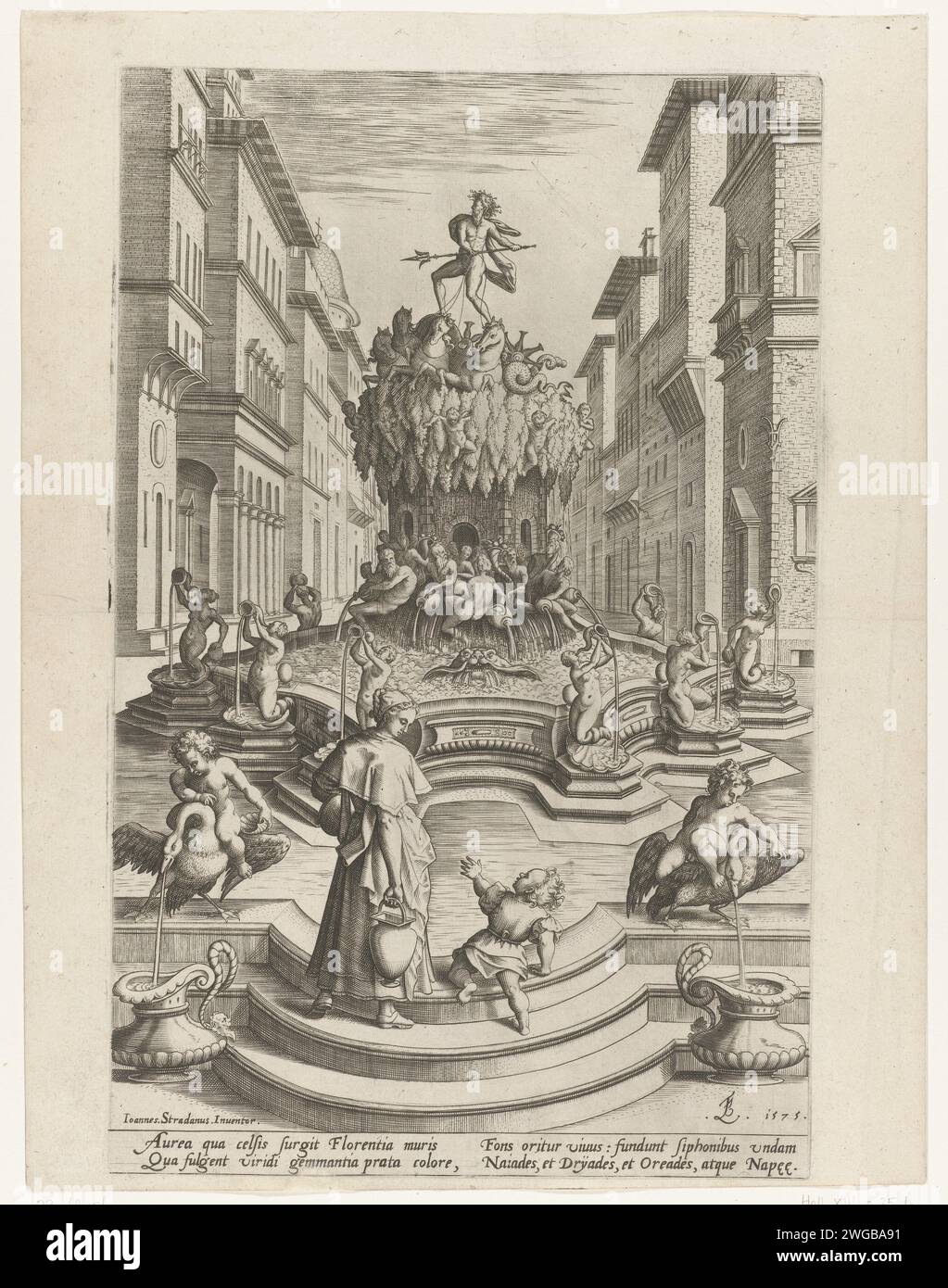 Neptunusfontein Te Florence, Monogrammist flb, After Jan van der Straet ...