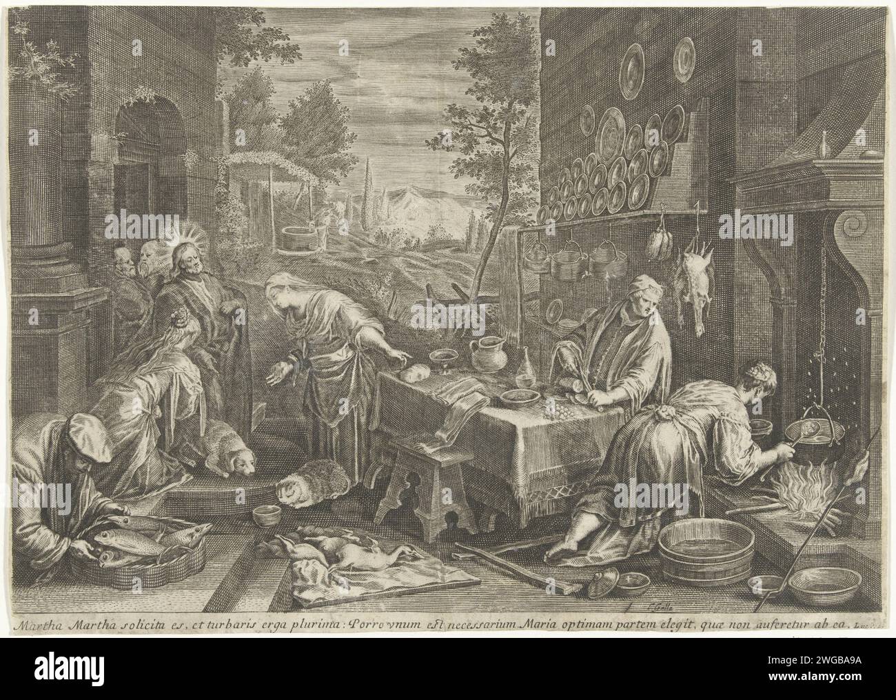 Christ in the house of Marta and Maria, Cornelis Galle (I), after ...