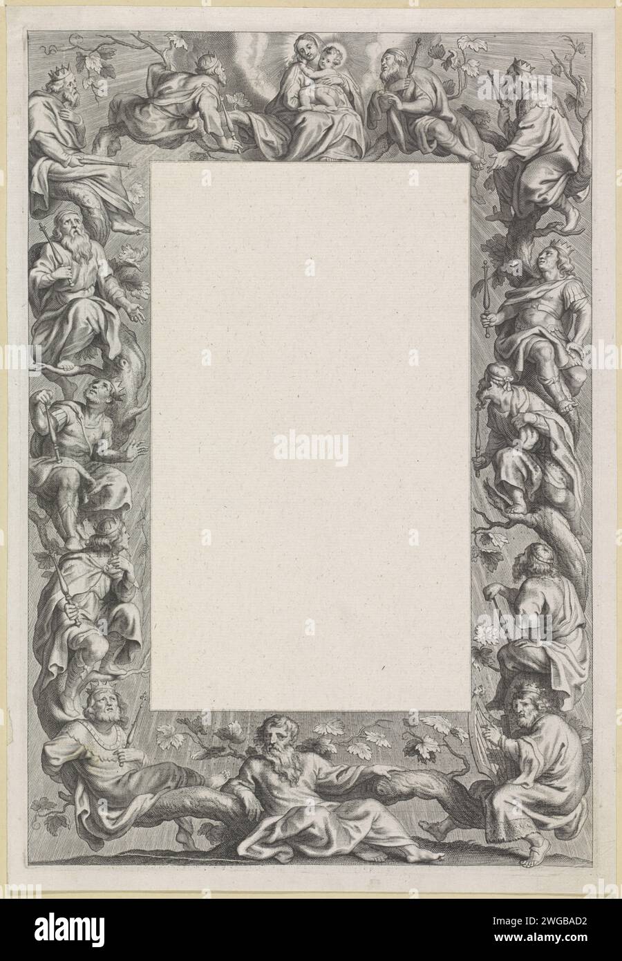 Frame with tree from Jesse, Anonymous, 1650 - 1750 print A frame with ...