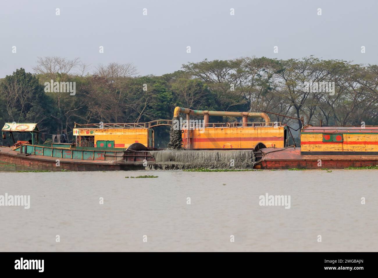 Dredging on muhuri river.this photo was taken from muhuri river,feni ...