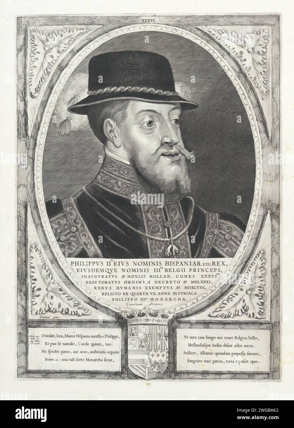 Portrait of Philip II, King of Spain, Cornelis Visscher (II), After ...