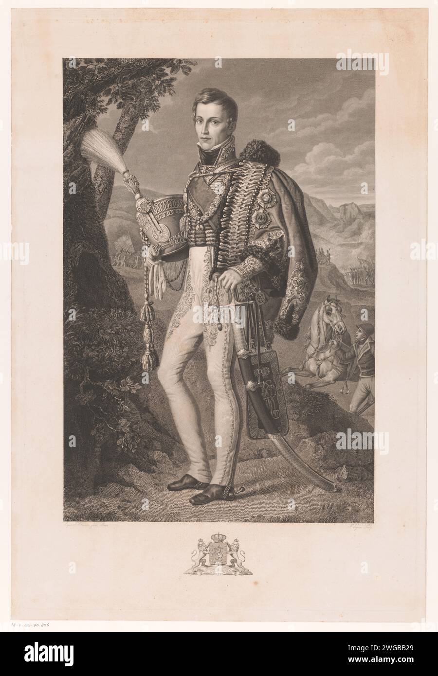 Portrait of an unknown standing officer, Etienne Frédéric Lignon, After ...