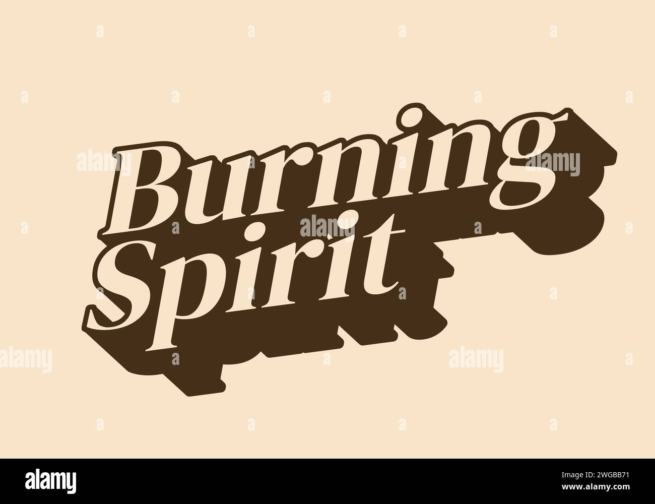 Burning spirit. Text effect design in vintage or retro style Stock ...