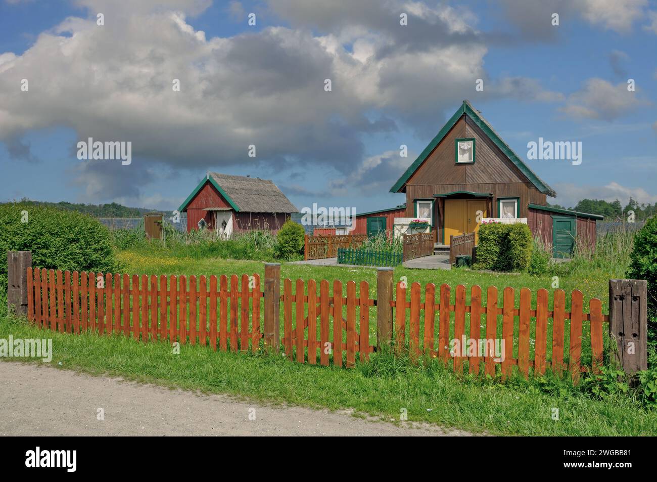 traditional fishing huts at Lake Krakower See Nature Reserve ,Krakow am ...