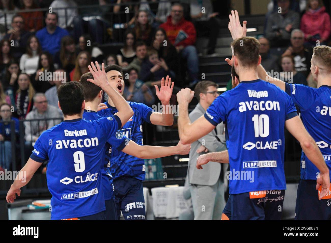 03.02.2024, LKH Arena, Lueneburg, GER; 1. VBL, SVG Lueneburg vs ASV ...