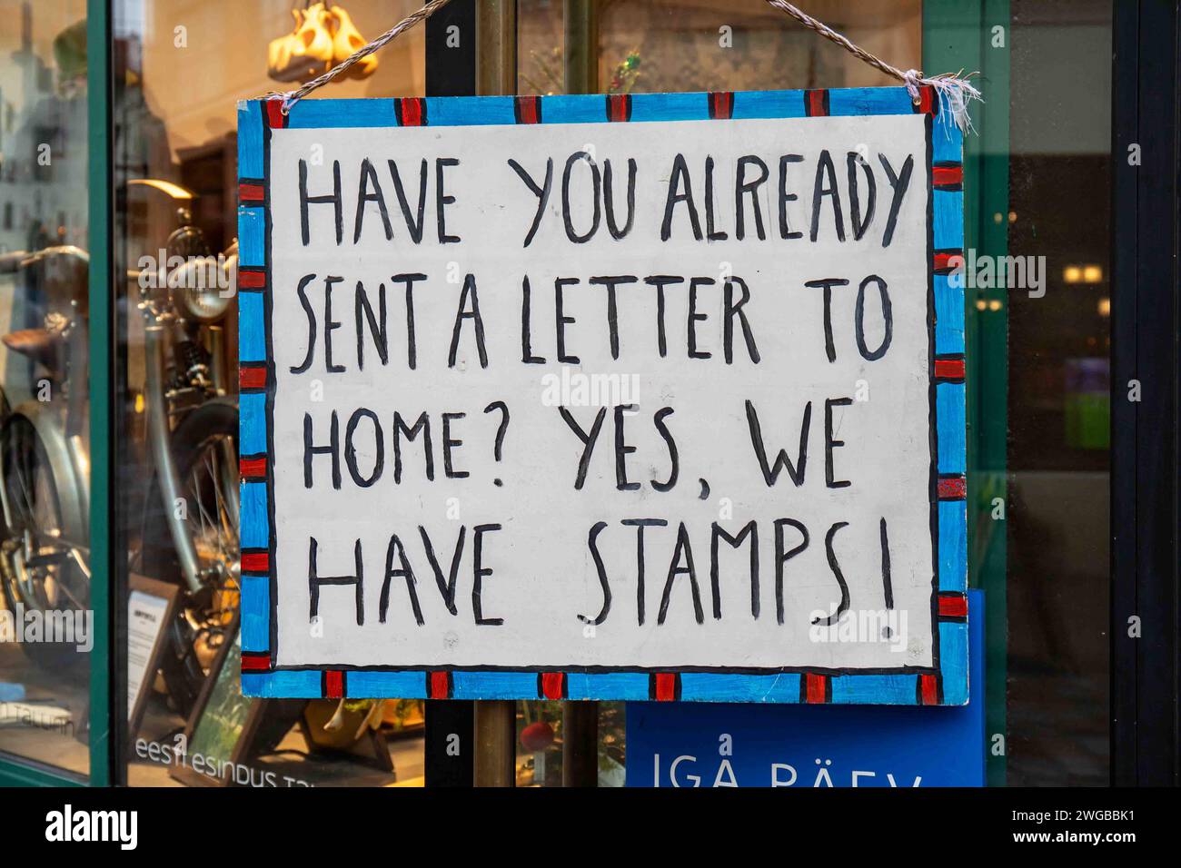 Have you already sent a letter to home? Yes, we have stamps! Sign on a ...