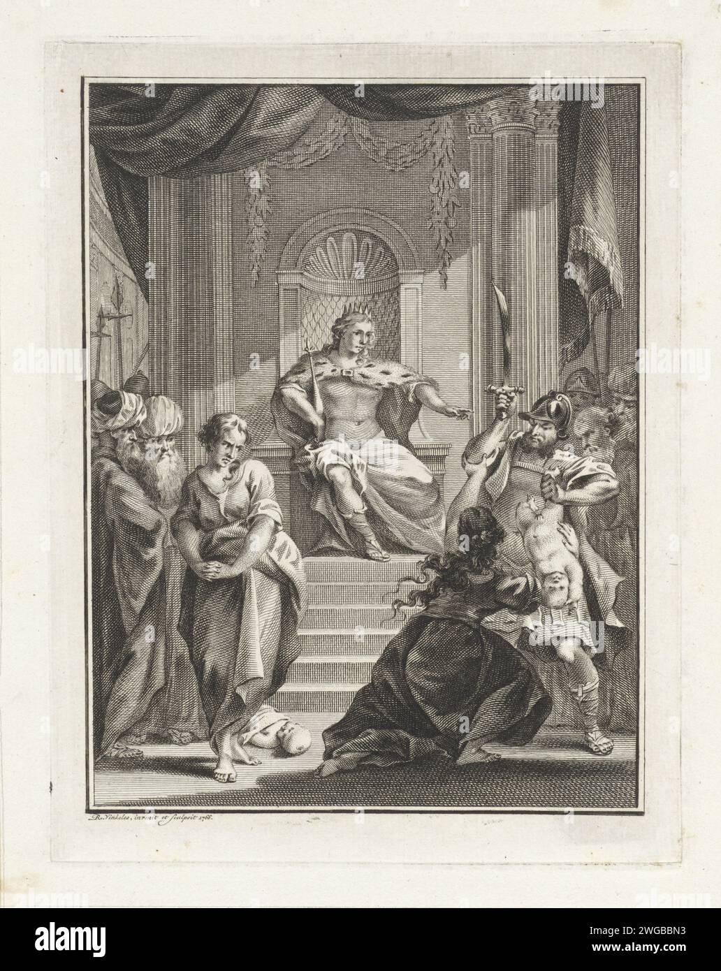 Judgment of Solomon, Reinier Vinkeles (I), 1766 print King Solomon ...