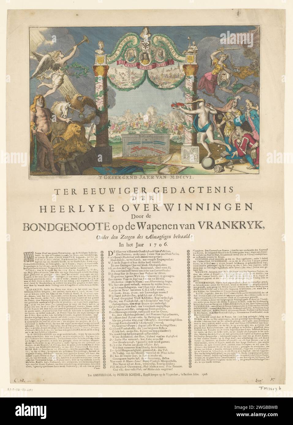 Allegory over the victories achieved by the Allies in the year 1706 ...