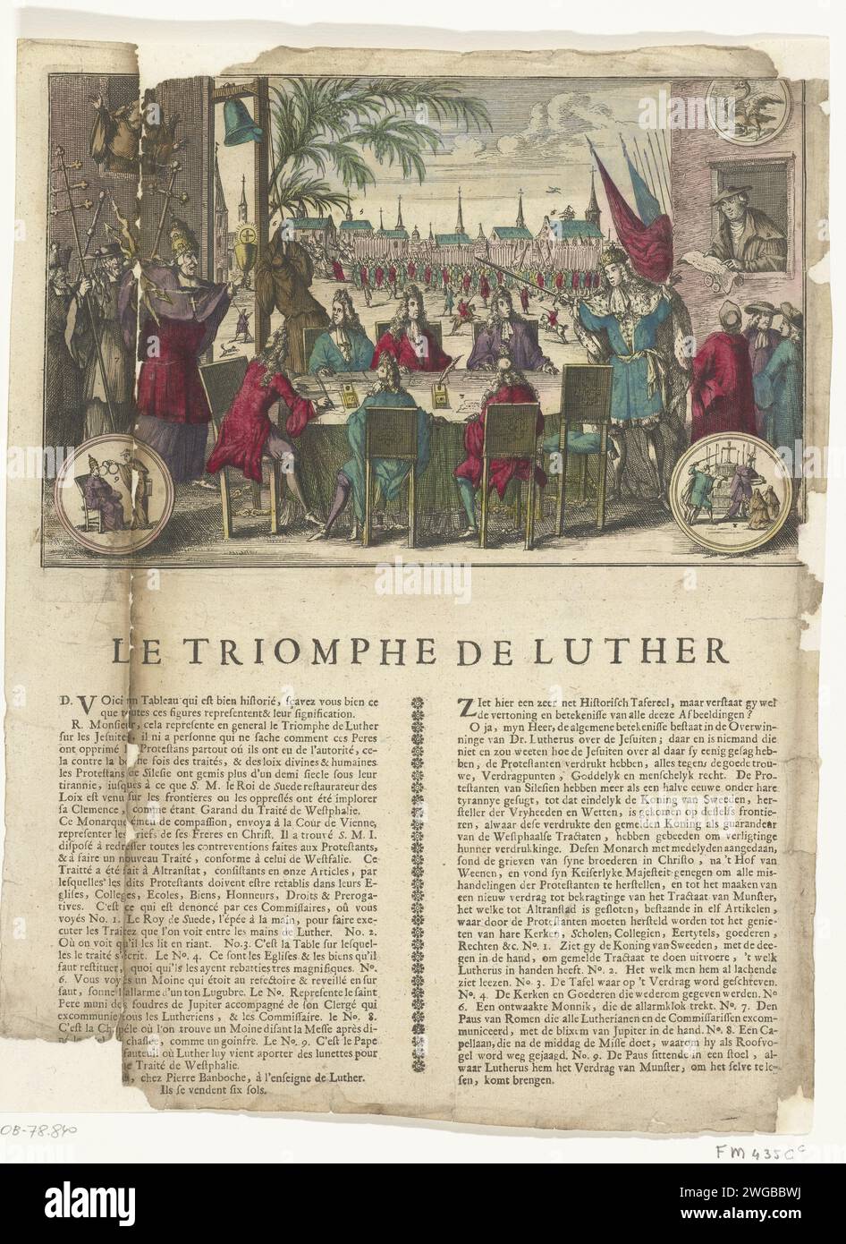 Triomf Van Luther, 1707, 1707 print Triumph of Luther, ca. 1707. King ...