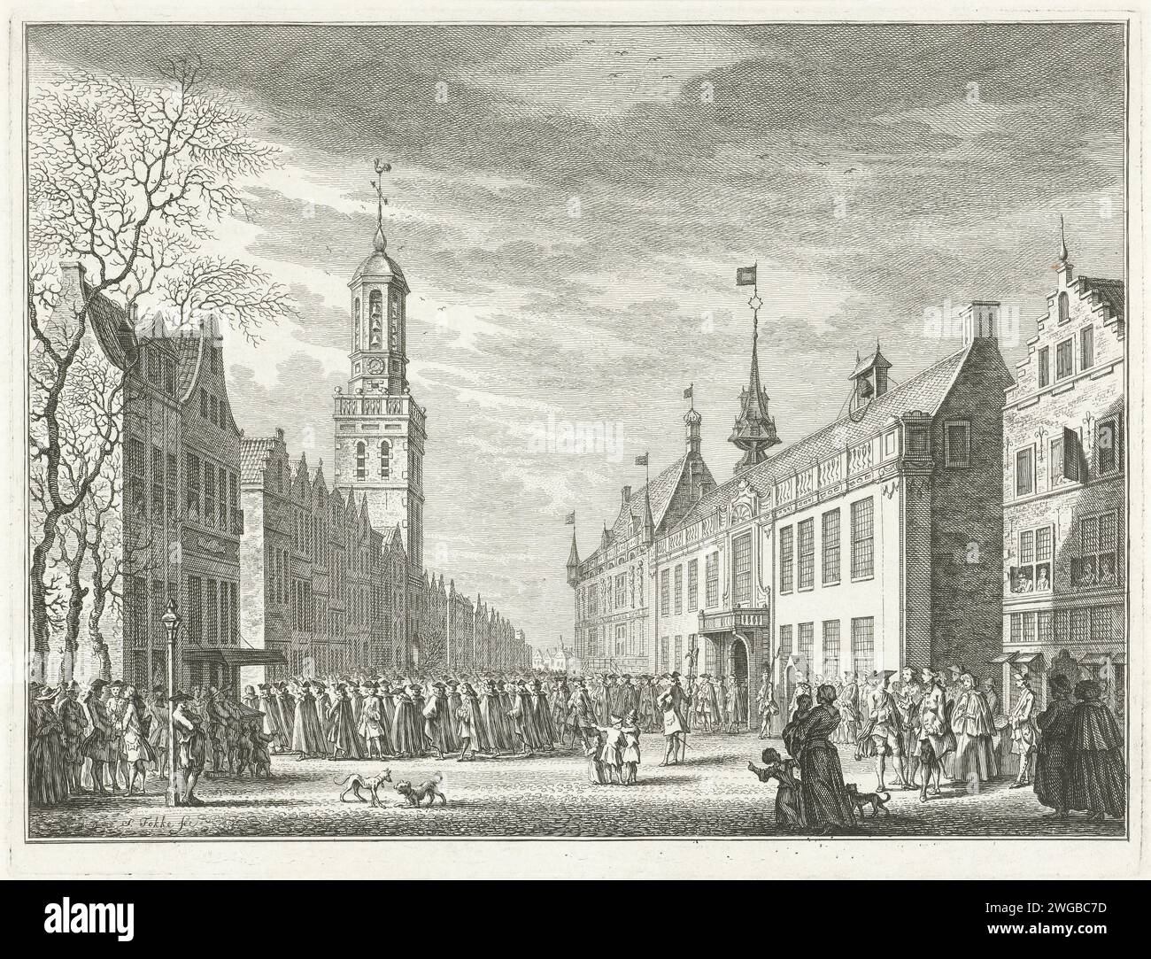 Magistraat van Kampen en route to the Keurpredikatie, 1760, 1763 print ...