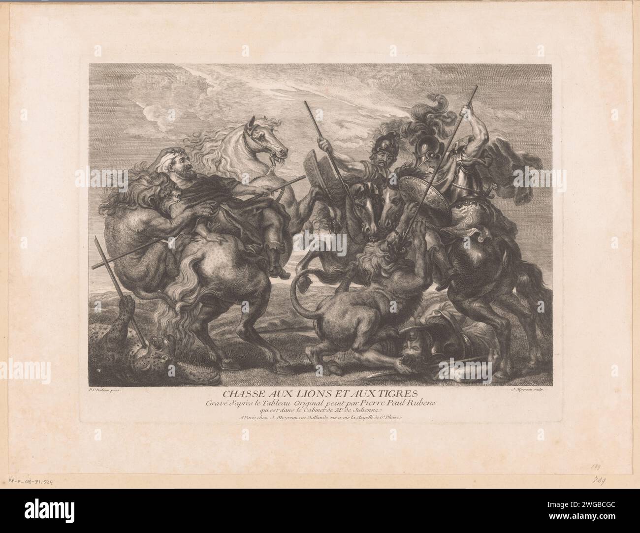 Lion and tiger hunt, Jean Moyreau, After Peter Paul Rubens, 1700 - 1762 ...
