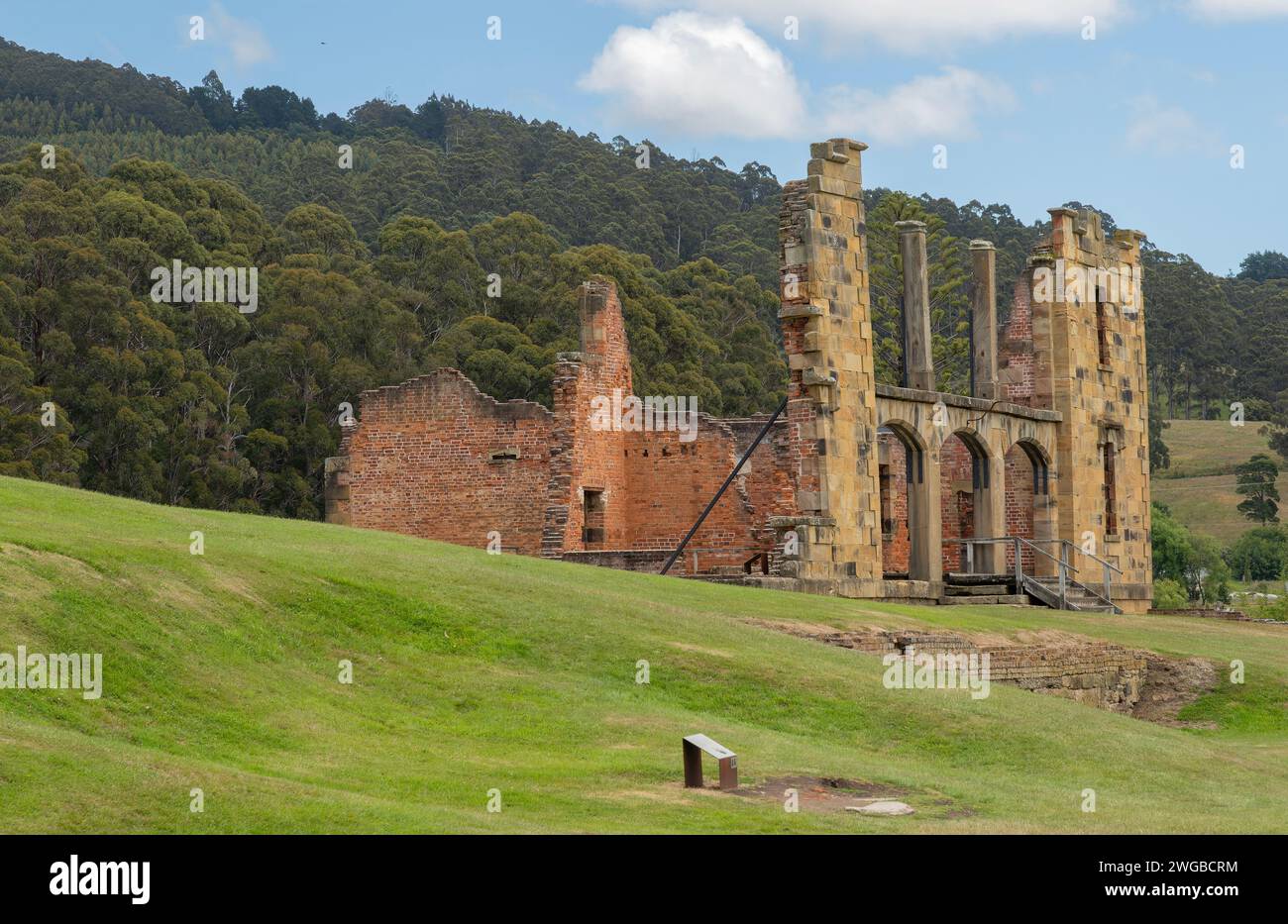 Ruins of the Port Arthur Historic Site, former convict settlement, on ...