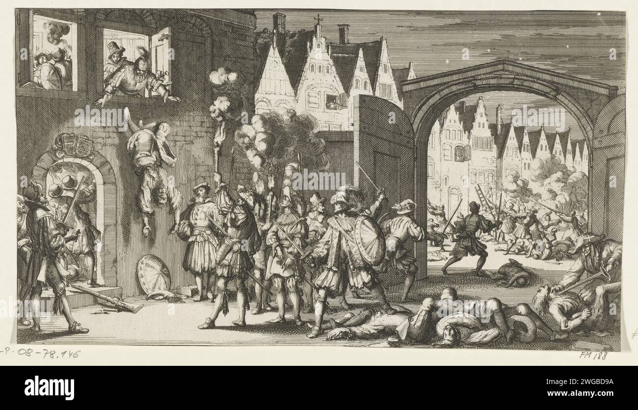 Murder during the Bartholomeünacht in Paris, 1572, 1683 - 1685 print ...