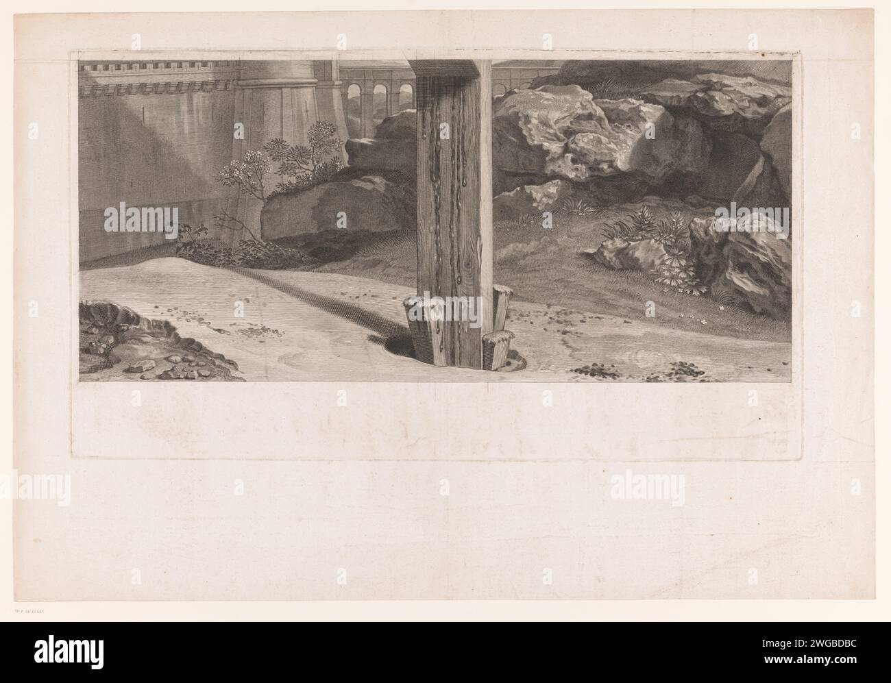 Crucifixion of Christ (part), Anonymous, 1600 - 1699 print France paper engraving the ...