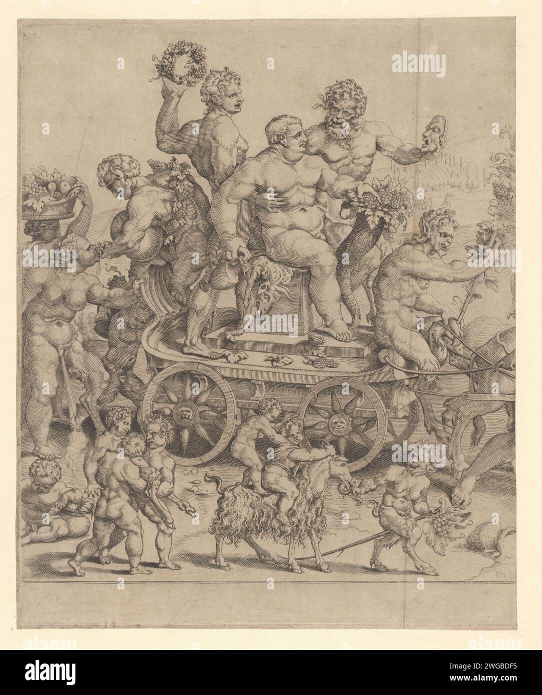 Triumph of Bacchus, Left Plate, Cornelis Bos, After Giulio Romano ...