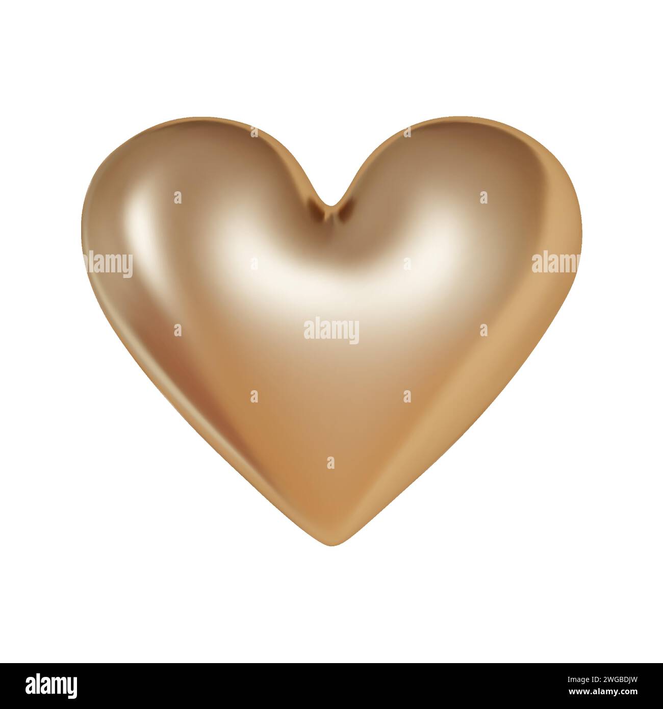 Realistic golden heart . Symbol of love. Valentines day card. 3d ...