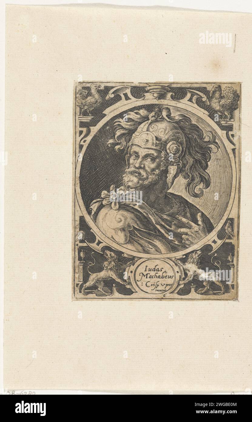 Medallion with Judas Makkabeus, 1574 - 1637 print Left and right above ...