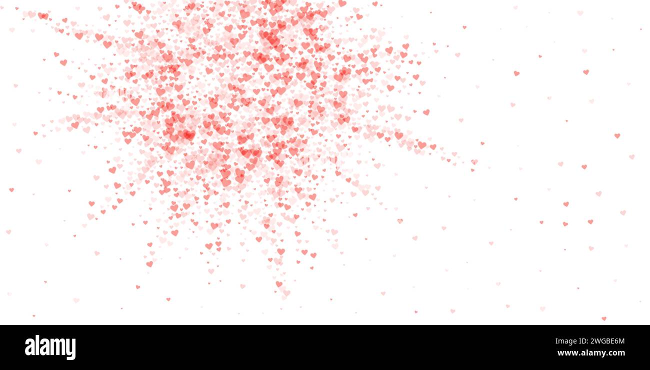 Flying hearts for valentine's day. Red hearts scattered on white ...