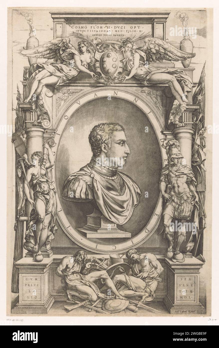 Portret Van Giovanni de 'Medici, Enea Vico, 1550 print Portrait of ...