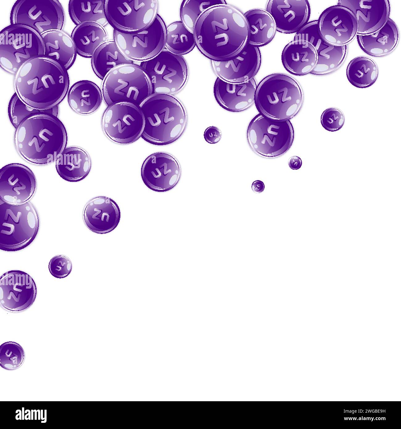 Zinc round capsules scattered randomly. Beauty treatment and nutrition ...