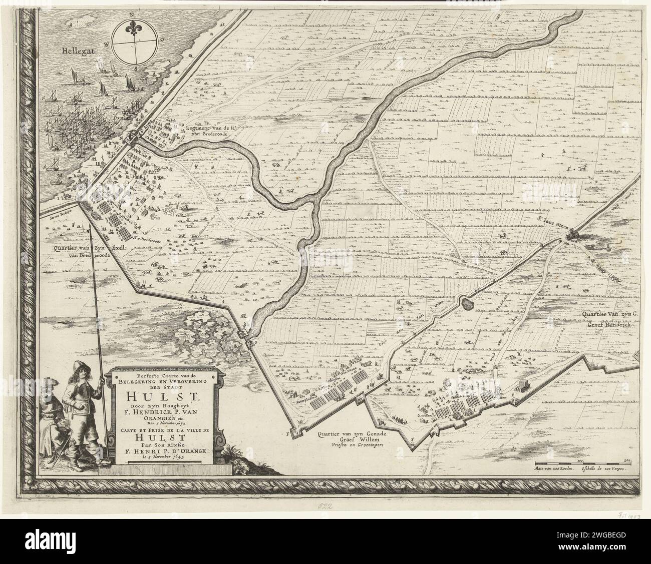 Siege and conquest of Hulst by Frederik Hendrik (leaves left), 1645 ...