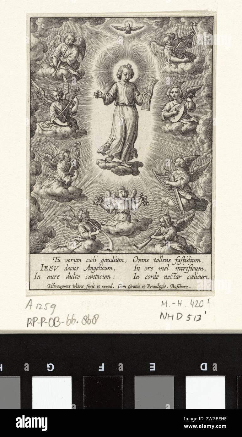 Christkind Surrounded by musician Engelen, Hieronymus Wierix, 1563 - Before 1619 print Musical ...