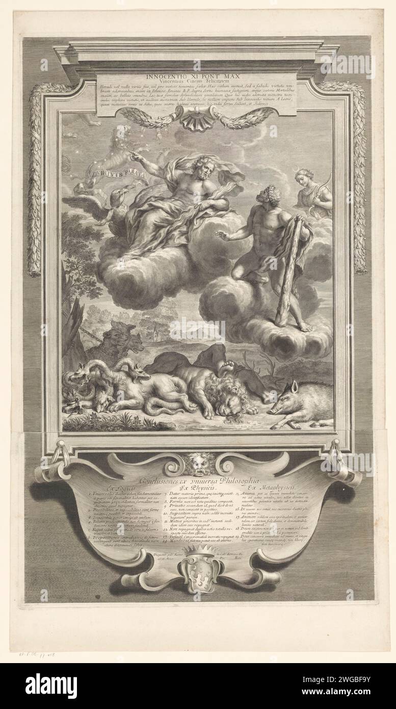 Hercules offers Jupiter his defeated enemies, 1678 print Hercules ...