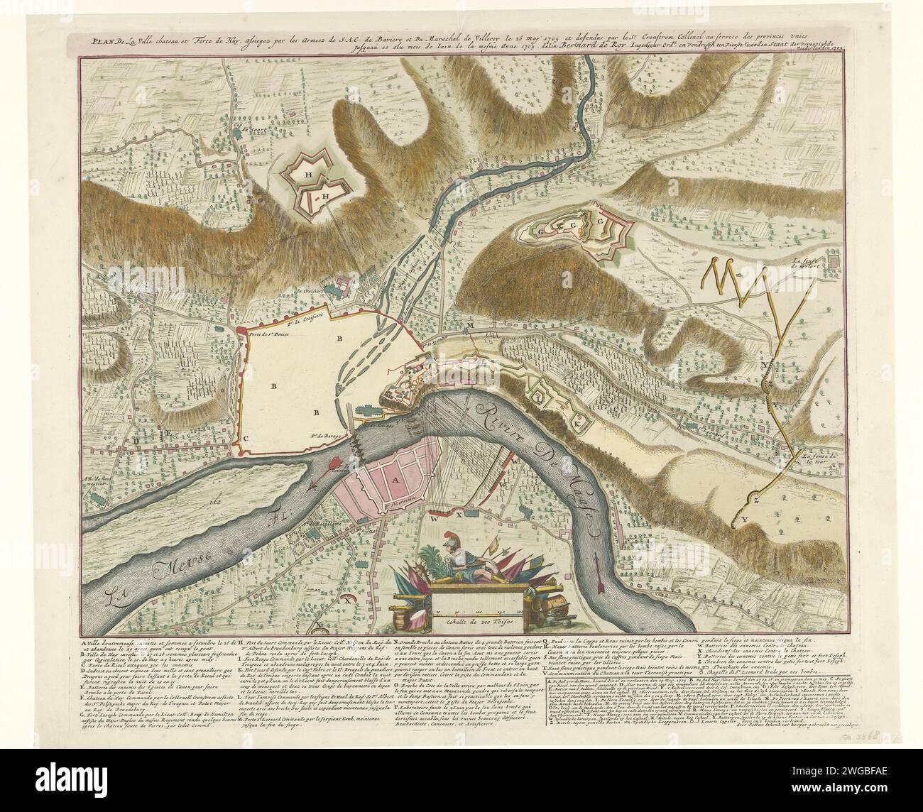 Map of the siege of Huy, 1705, 1705 print Map of Huy, besieged by the ...
