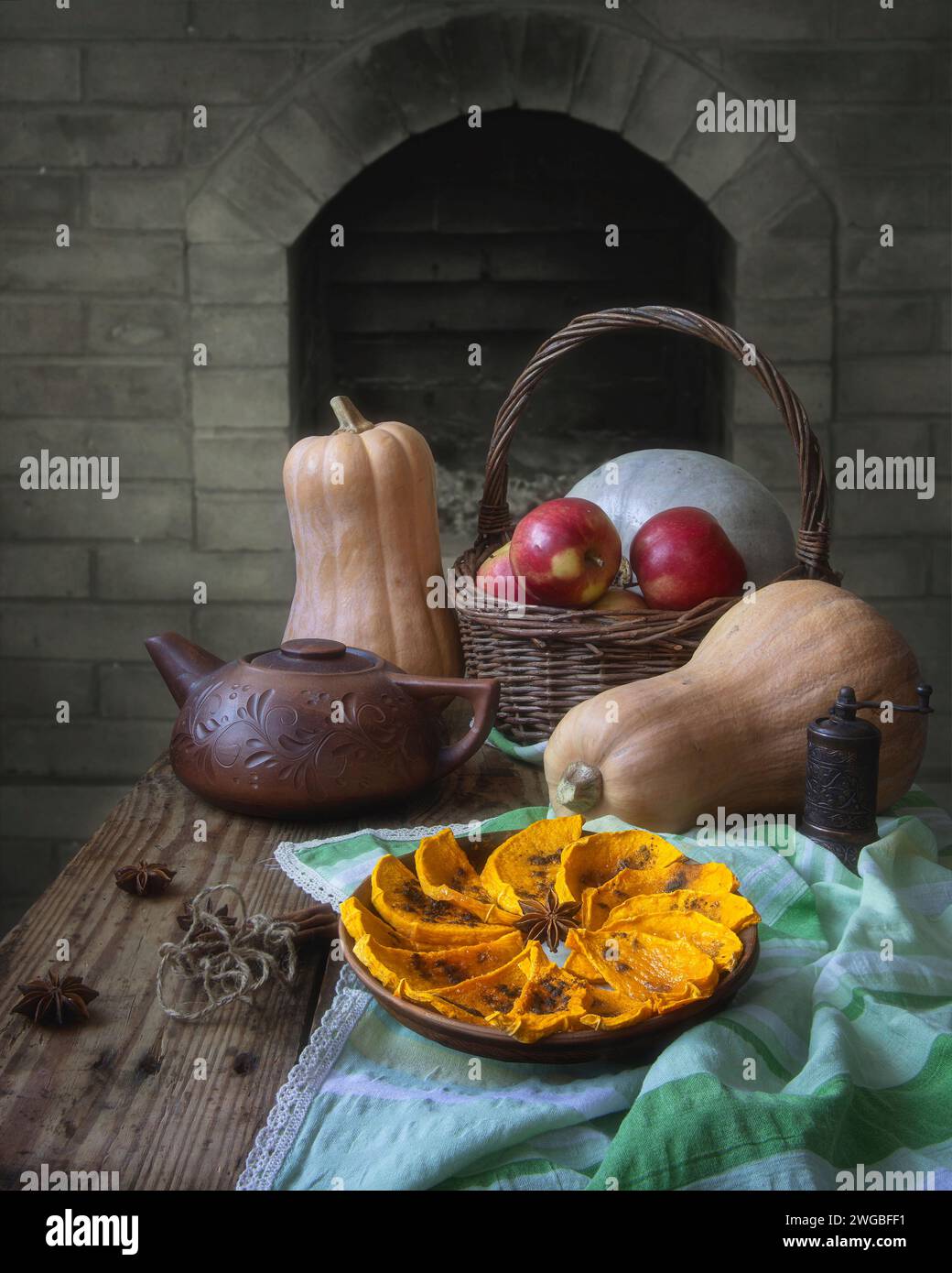 Still life with candied pumpkin Stock Photo - Alamy
