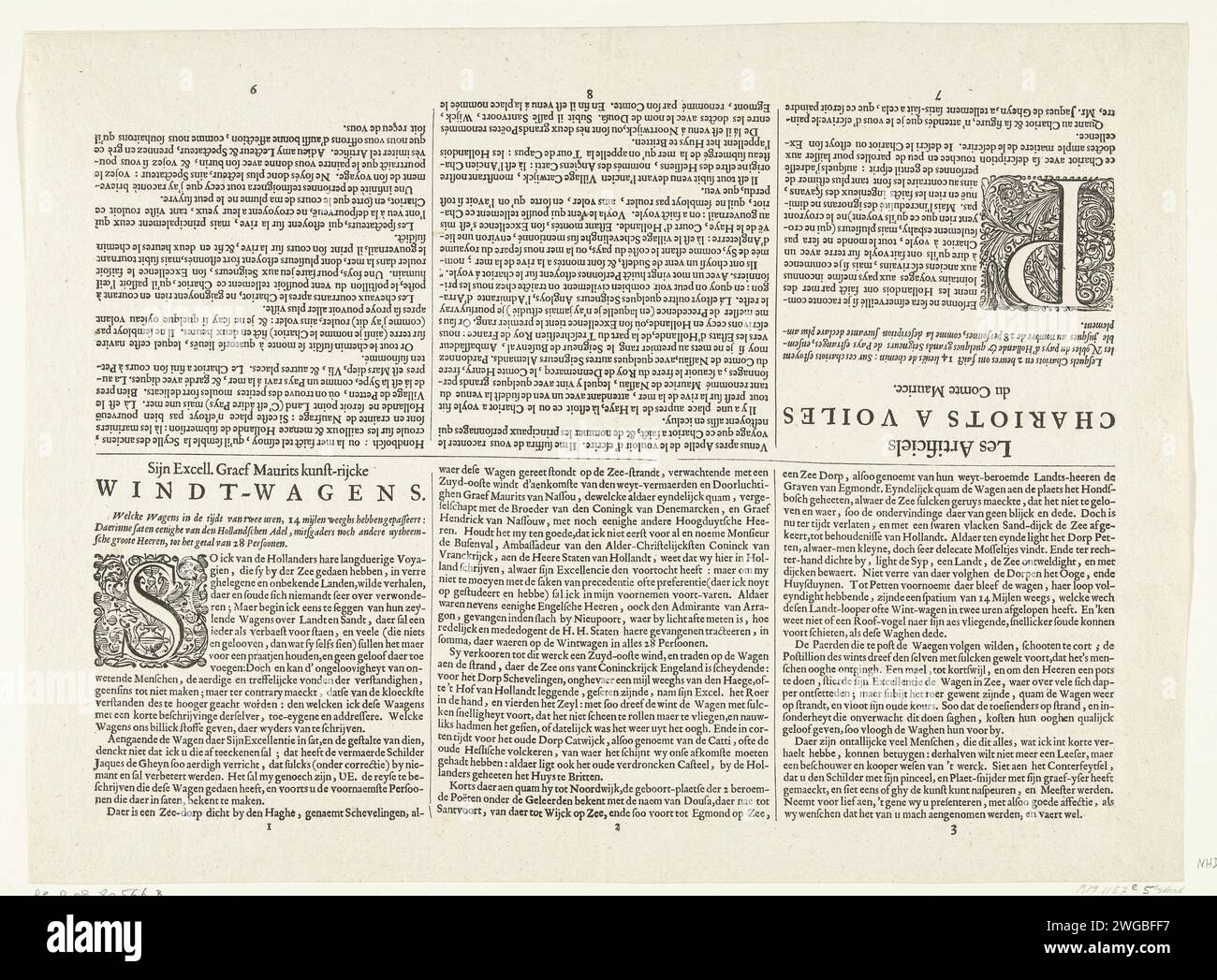 Explanation of the operation of Simon Stevin's sailing car, 1602, 1652 ...