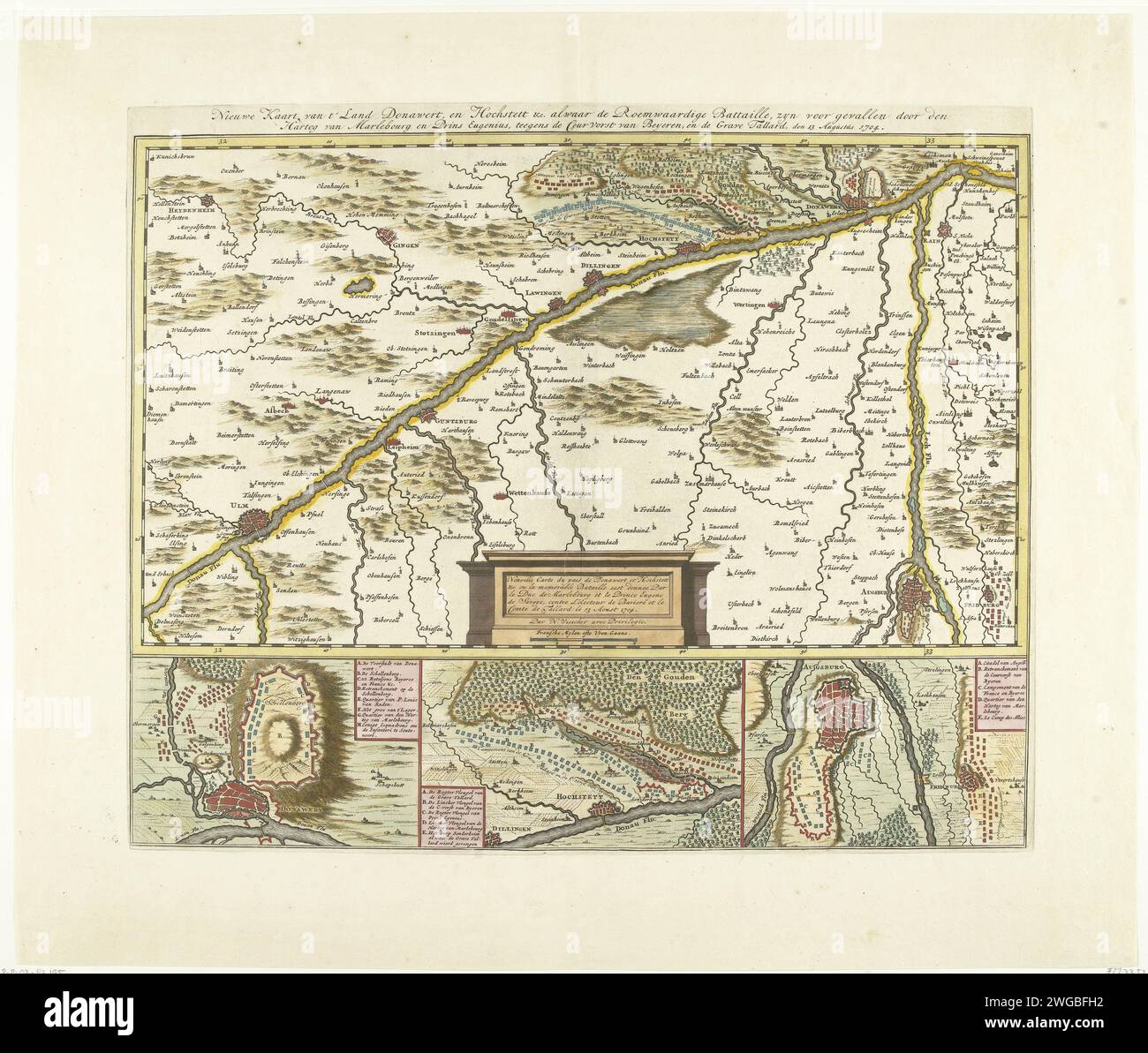 Map of Doneawert, the region where the Battle of Höchstädt was fought ...