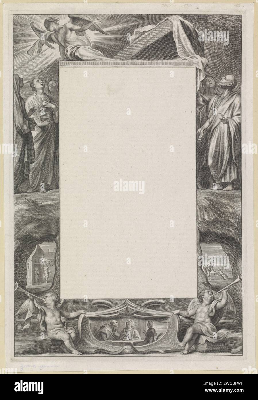 Frame with the resurrection, anonymous, 1650 - 1750 print A frame with ...