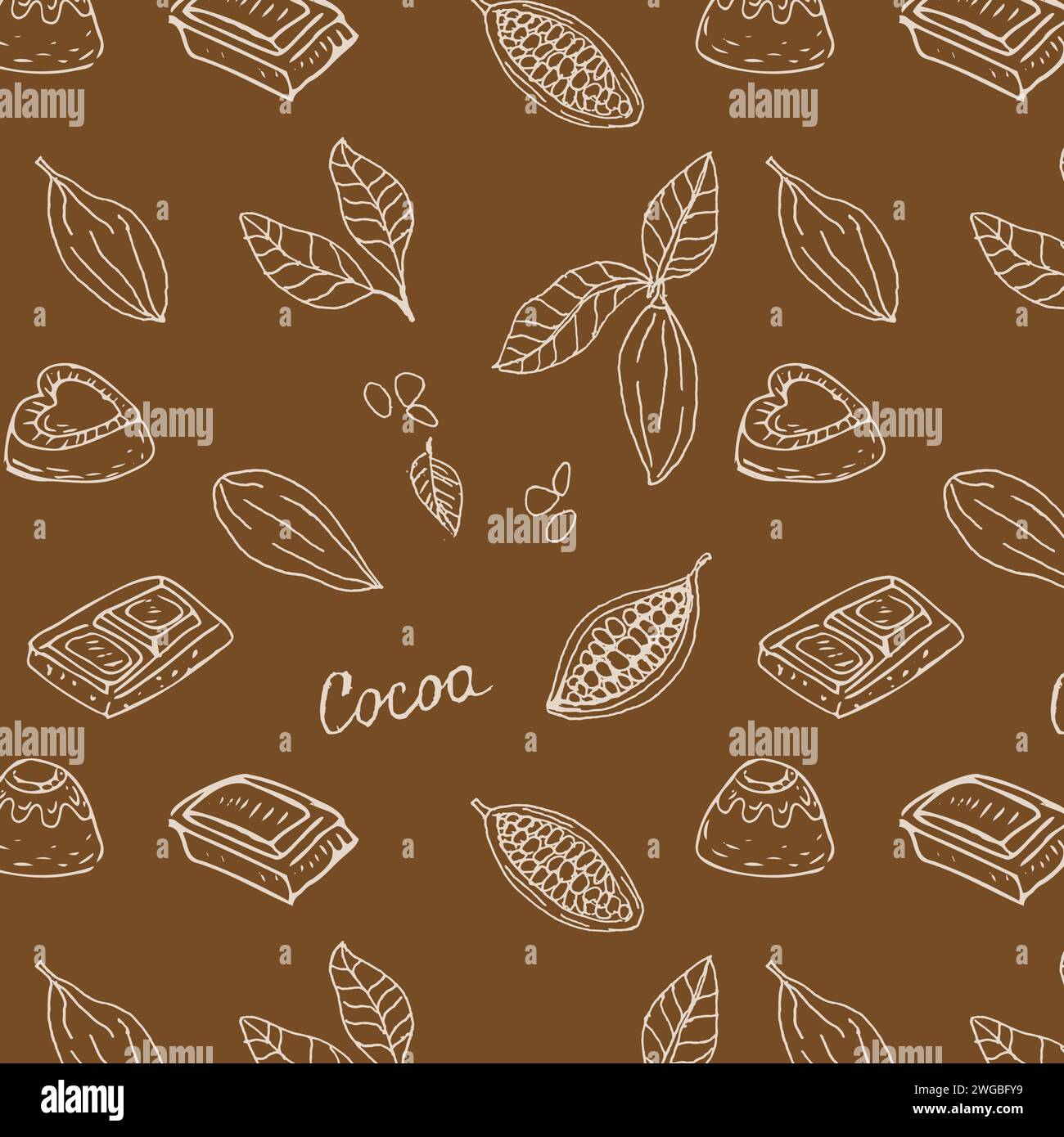Cocoa beans and chocolate candy, sliced. Vector illustration isolated ...