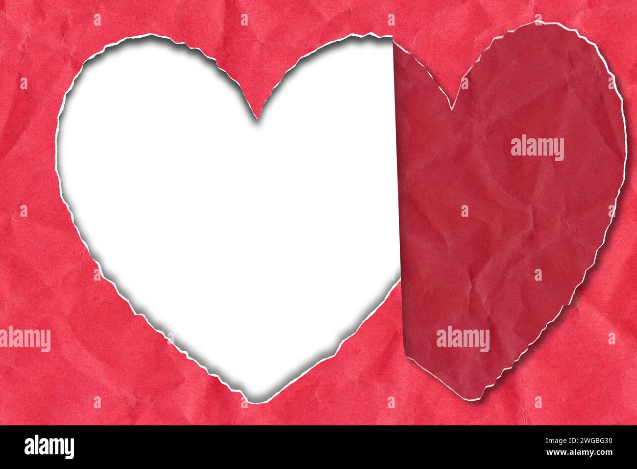 Scrap of paper in shape of heart Stock Photo - Alamy