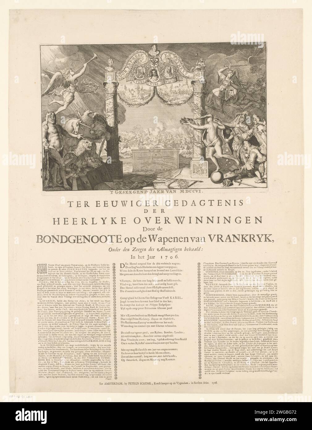 Allegory over the victories achieved by the Allies in the year 1706 ...