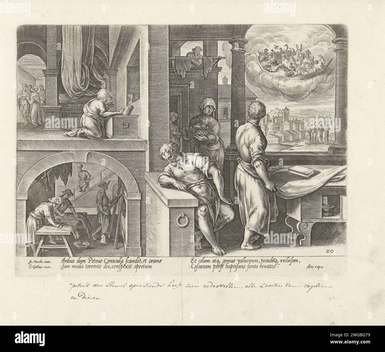 Vision of the unclean animals, Philips Galle, After Jan van der Straet ...