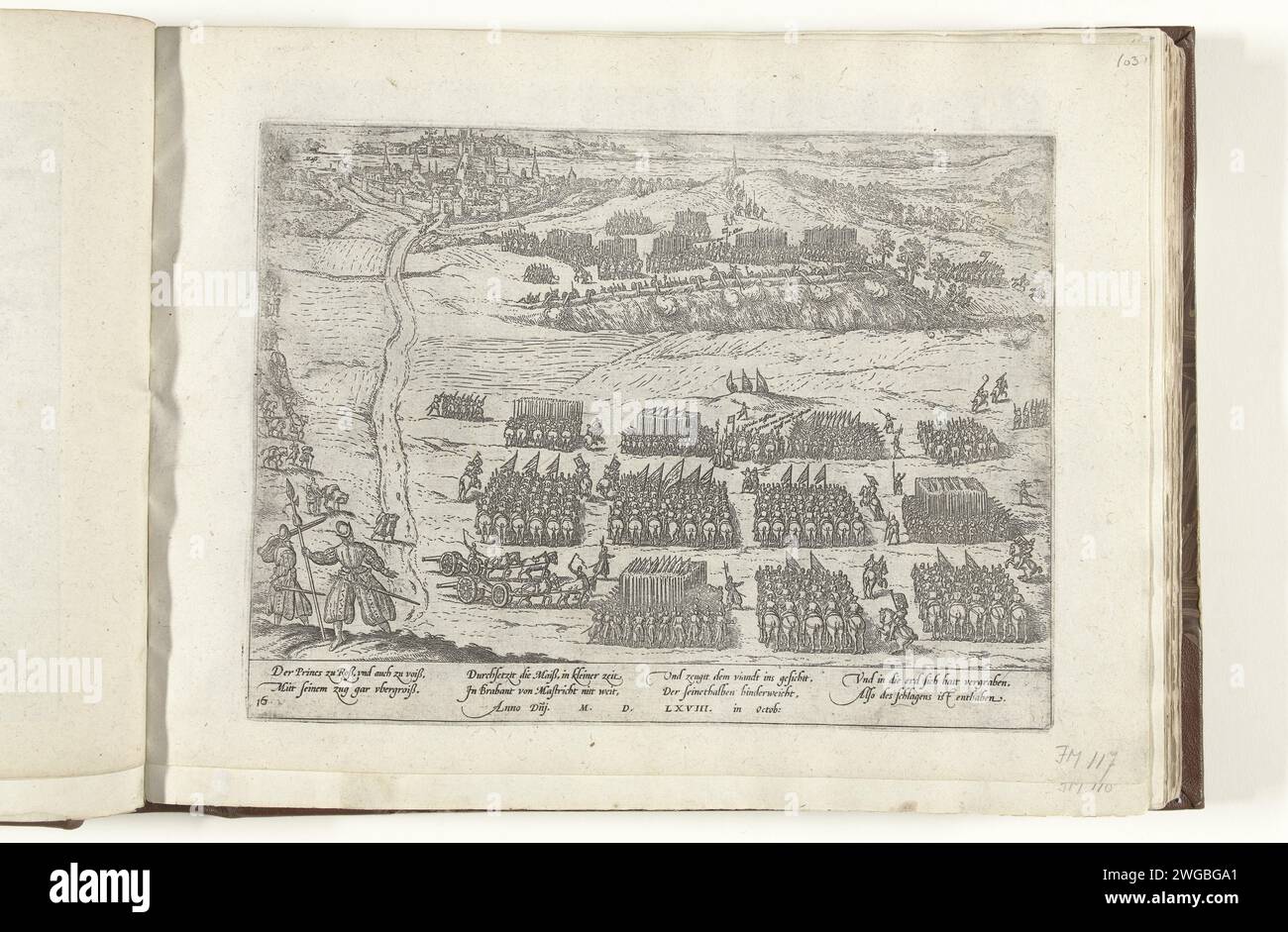 Prince of Orange crosses the Maas, 1568, 1568 - 1570 print Prince of ...
